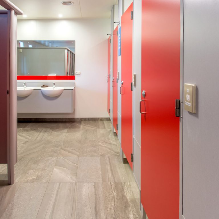 Earthquake-interrupted Resco Compact Laminate ablution block completed. - Resco Ablution Solutions